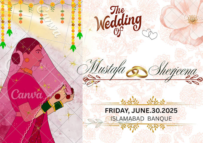 Make a beautiful wedding card for you by Rabiafamily | Fiverr
