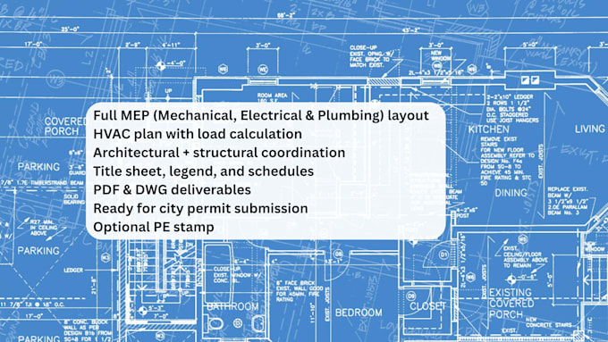 Draw, review architectural, structural, and mep plans for city permit ...