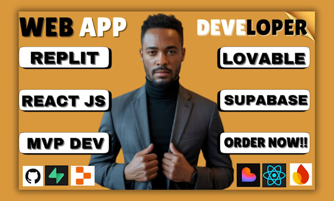 Full stack web app next js node js react js replit lovable bolt supabse ...