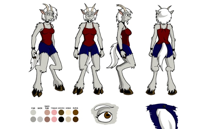 Draw sfw reference sheet furry fursona feral oc furry anthro character ...