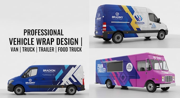 Design professional vehicle wrap design, van wrap, truck wrap, trailer ...