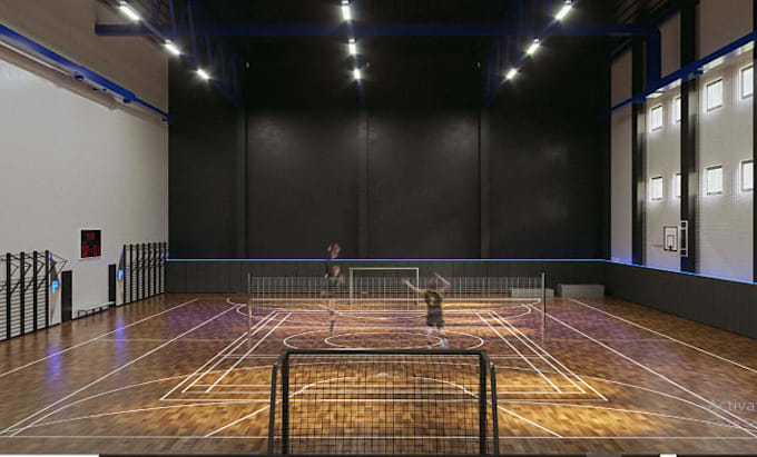 Design multifunctional sport complex hockey rink volleyball basketball ...