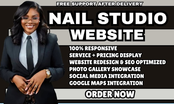 Nail studio website artist portfolio website spa and nails website ...