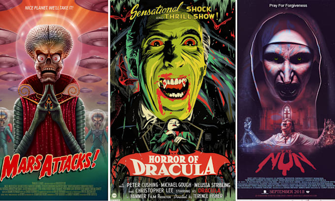 70s 80s retro vintage horror poster dark arts movie poster by ...