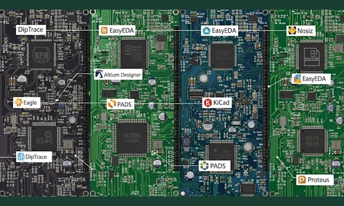 Concevoir un circuit pcb avec diptrace, easyeda, altium, eagle, pads ...