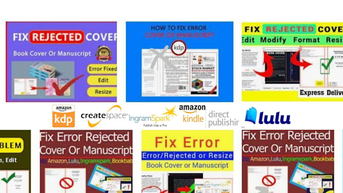 Fix book cover, resize format edit rejected book cover for kdp lulu ...