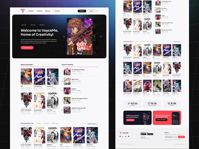 Design comic book website, manga website, comic website by Petermathew ...