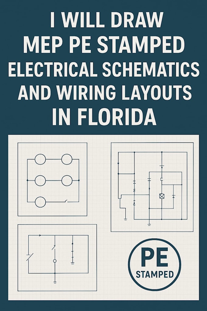 Draw mep pe stamped electrical schematics and wiring layouts in florida ...
