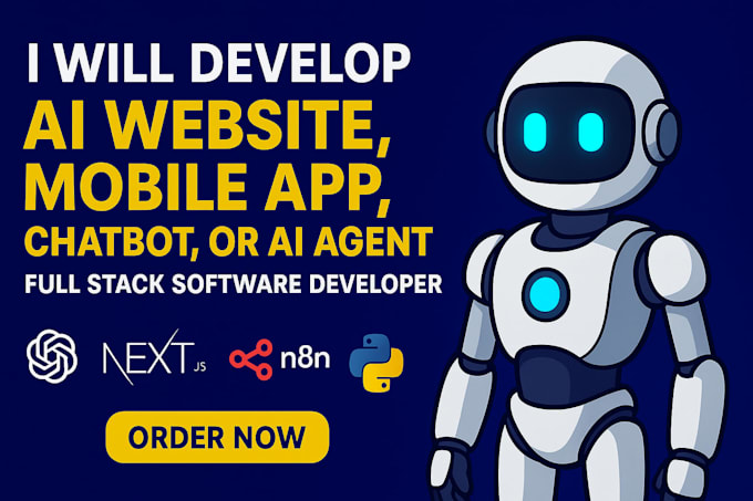 Develop ai website, mobile app, ai chatbot, and ai agent as a full ...