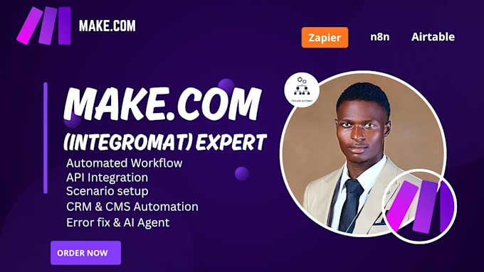 Build make com automation scenario ai made com zapier by Jibolauthman ...