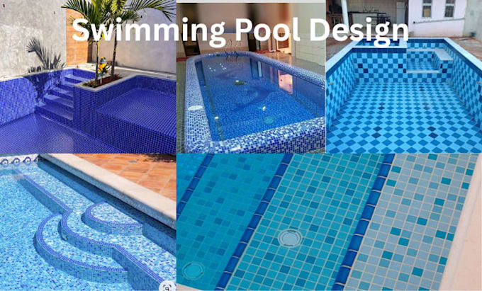 Design modern 3d swimming pool layout, backyard, patio, terrace, and ...
