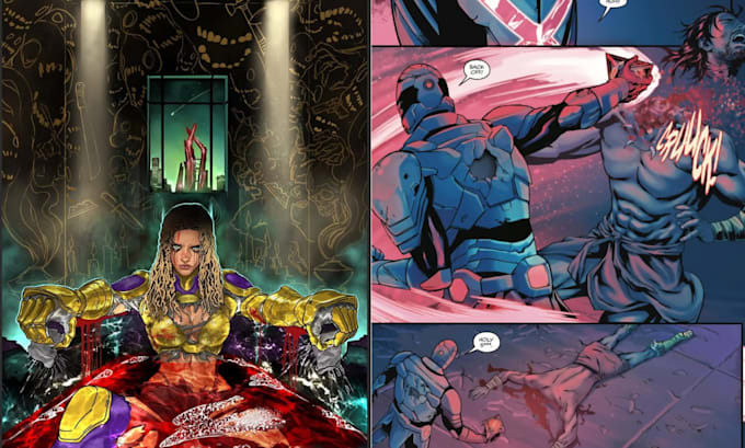 Do comic book illustration comic strip comic graphics novel cover art ...