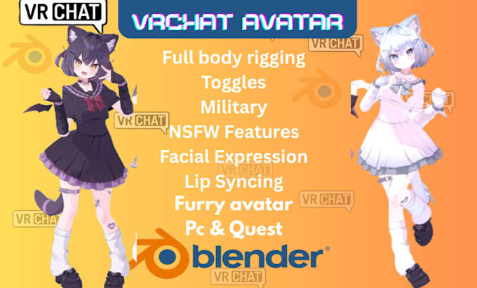 Create vrchat avatar furry avatar nfsw vtuber military vr model 3d ...