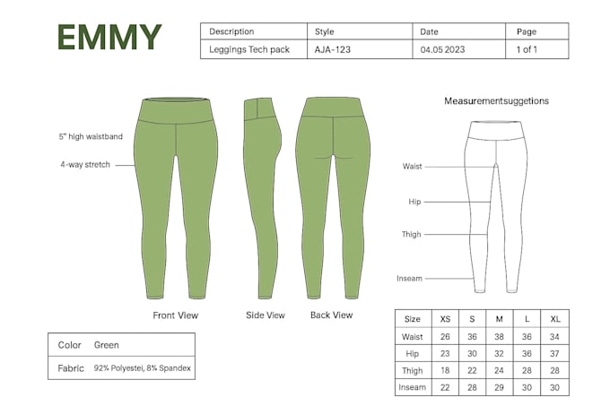 Create activewear fitness design and tech pack by Emmy_geh | Fiverr