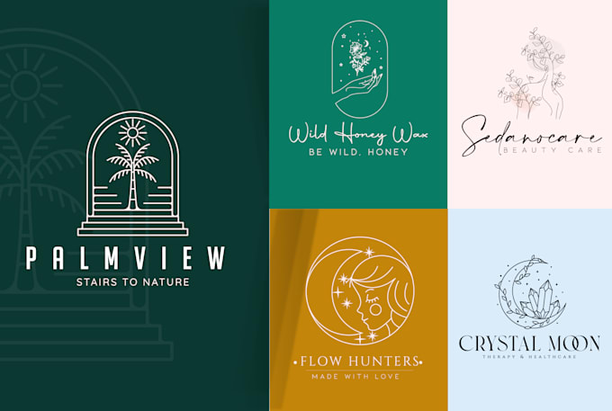 Do lineart boho minimalist feminine signature hand drawn logo design by ...