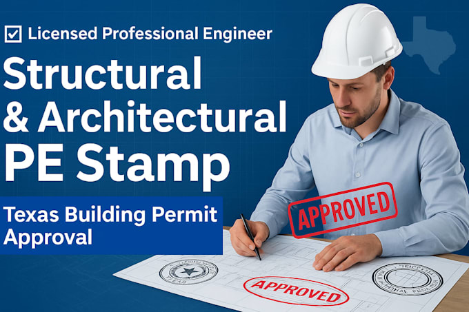 Provide structural engineering stamp, pe stamp, architectural stamp ...