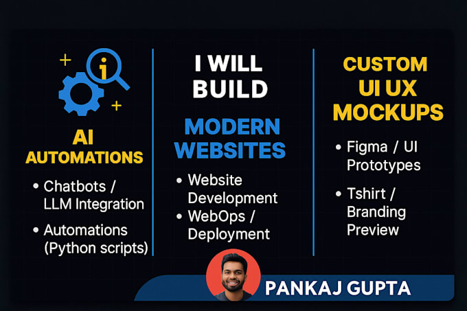 Build ai automations, design modern websites, and create custom ui ux ...