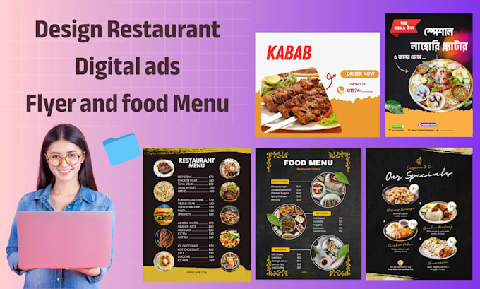 Design restaurant digital ads flyer and food menu by Rakibkhan187 | Fiverr