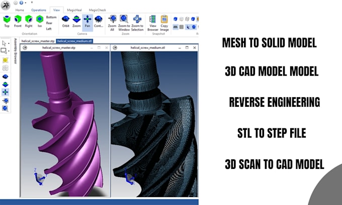 Convert stl to step,3d scan to cad,reverse engineering,mesh to solid model by Josephgeorgexx7 ...