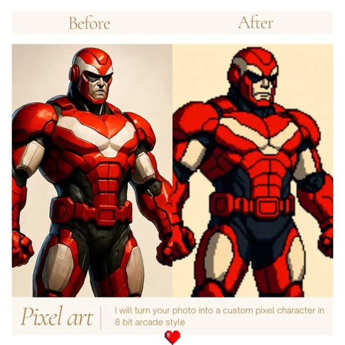 Turn photos into pixel art by Bladestar2425 | Fiverr