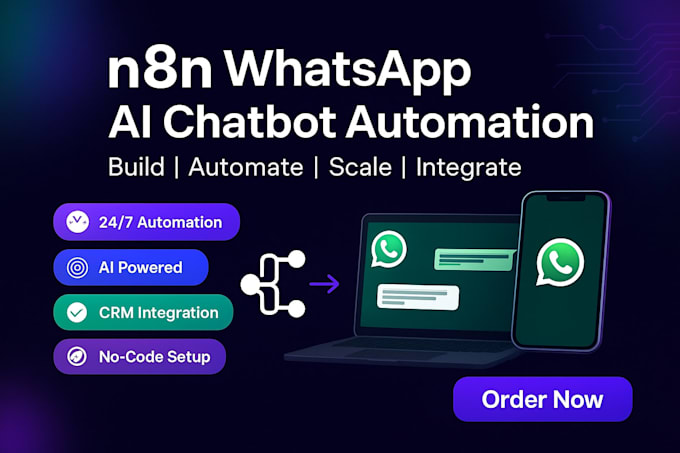Build whatsapp chatbot and ai agent, ai chat bot in n8n by Bharatchoori | Fiverr