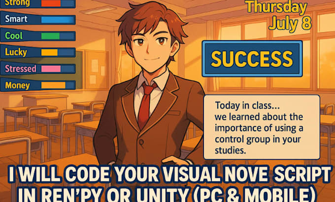 Code your visual novel renpy developer unity developer game scripting ...