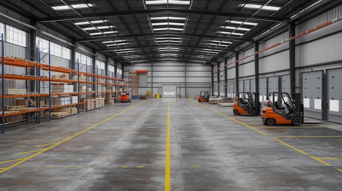 Design 3d warehouse, industrial house, factory and commercial building ...