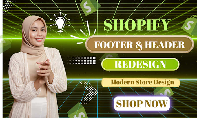 Professionally redesign your shopify header and footer for a modern ...