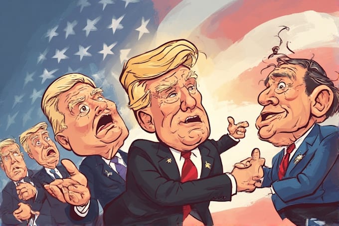Create a political cartoon art by Dirribeeryih | Fiverr