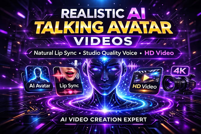 Create a realistic talking ai avatar, lip sync video or ai spokesperson ...