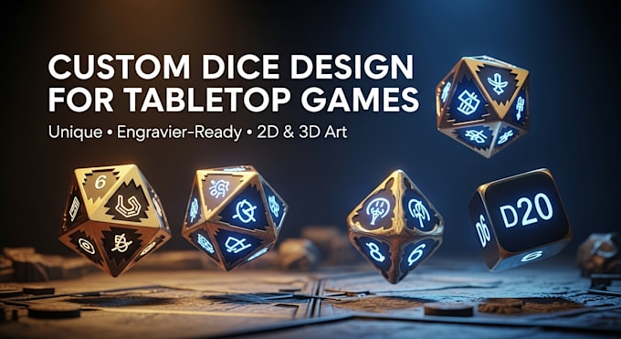 Design unique dice faces for your tabletop game by Tommy3d04 | Fiverr