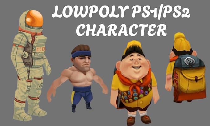 Design lowpoly ps1, n64, ps2 style character, low poly animation ...