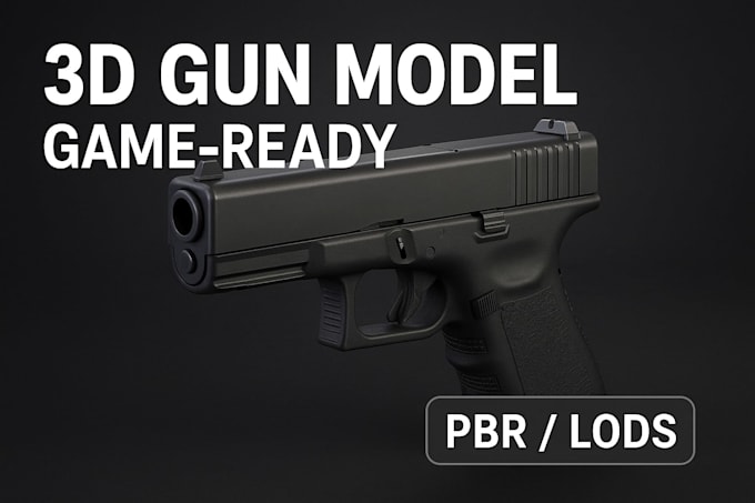 Create realistic and game ready 3d gun models pbr, low poly and high ...