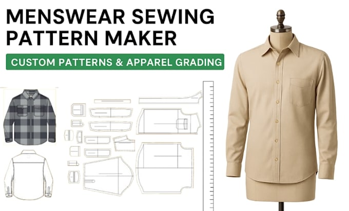 Make menswear clothing sewing pattern and cad grading dxf by Sameul_twm ...