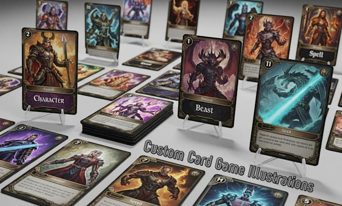 Design card game character art, fantasy tcg and trading card game ...