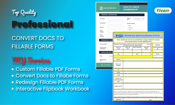 Create interactive pdf editable fillable pdf forms by Creativepsskill ...