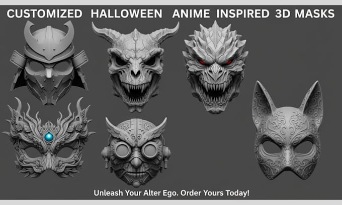 Sculpt 3d mask 3d helmet cosplay armor custom mask for 3d printing by ...