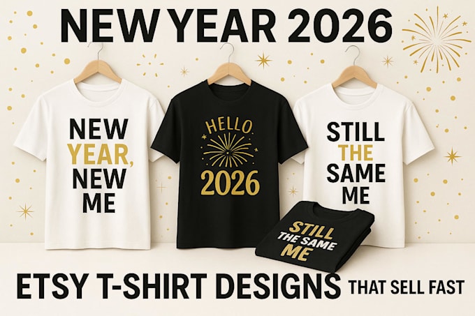 Design high selling new year 2026 t shirts for your etsy store by Tracy ...