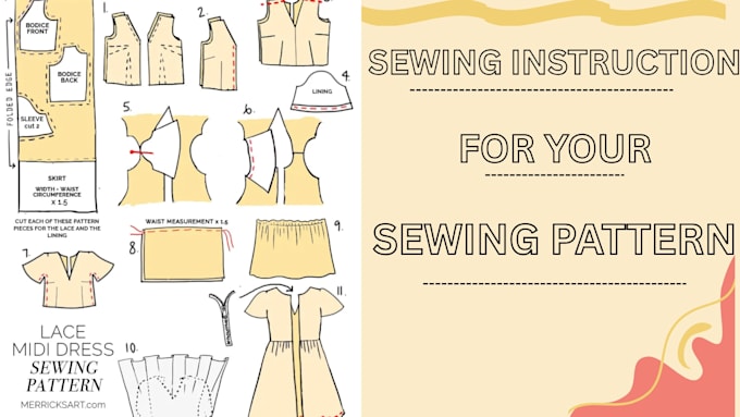 Create technical sewing instruction and layouts for apparel and pattern ...