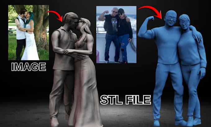 Convert your 2d image or sketch to stl file obj, step, for 3d printing ...