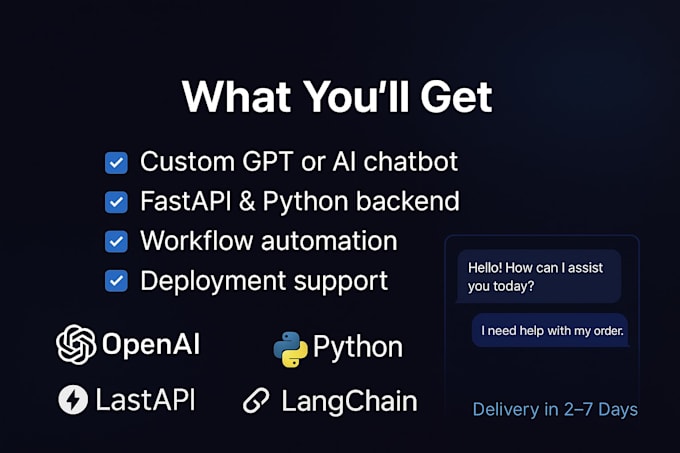 Build custom ai chatbots using python and nlp by Mdaudmund | Fiverr