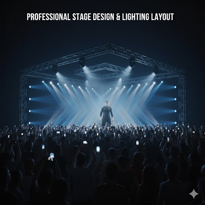 Create a professional stage design concert event stage stage lighting ...