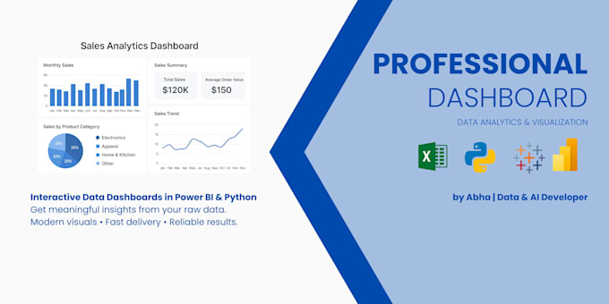 Build interactive data analytics dashboards in power bi by Abha_01 | Fiverr