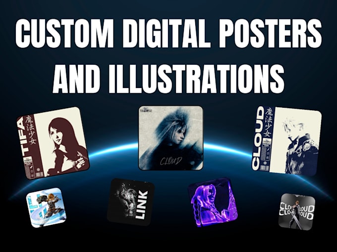 Create custom digital posters and illustrations by Kurodesign_fx | Fiverr