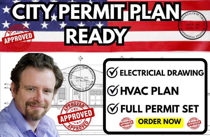 Design city permit plan and electrical drawings, plumbing, hvac, mep in ...