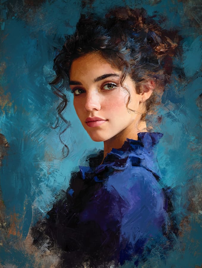 Draw oil painting, digital oil painting by Kahliladdison | Fiverr