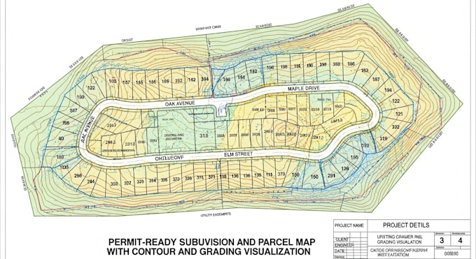 Provide parcel plan, terrain modeling, cut fill and contour map for ...
