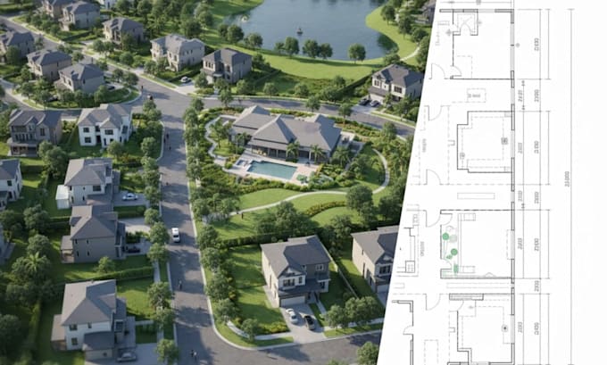 Design and render 2d and 3d architectural master plan and real estate site plan by David_heck231 ...