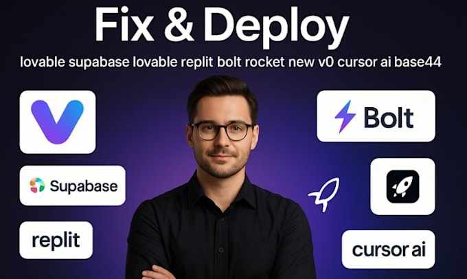 Fix deploy lovable supabase lovable replit bolt rocket new v0 cursor ai base44 by Robert_joh12 ...