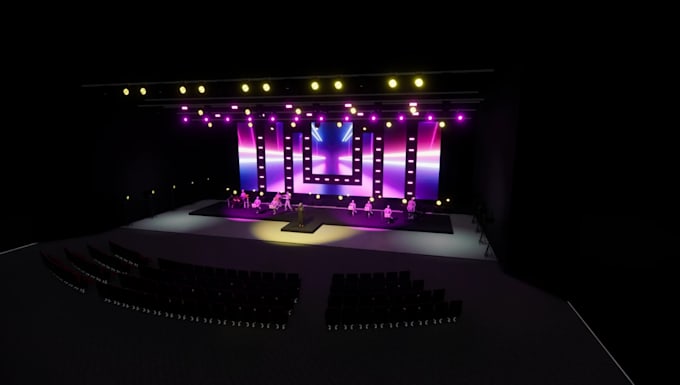 Make 3d corporate event,3d stage,concert design,render 3d virtual ...